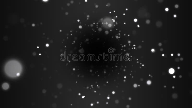 A Stream of Black and White Luminous Particles Rotating in Space. Stock ...