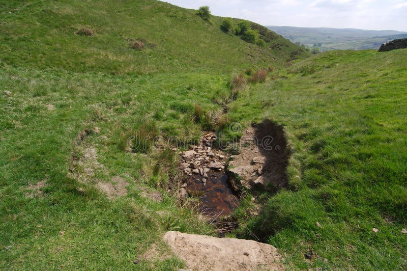 Stream Carving Path through Hillside Stock Photo - Image of nature ...