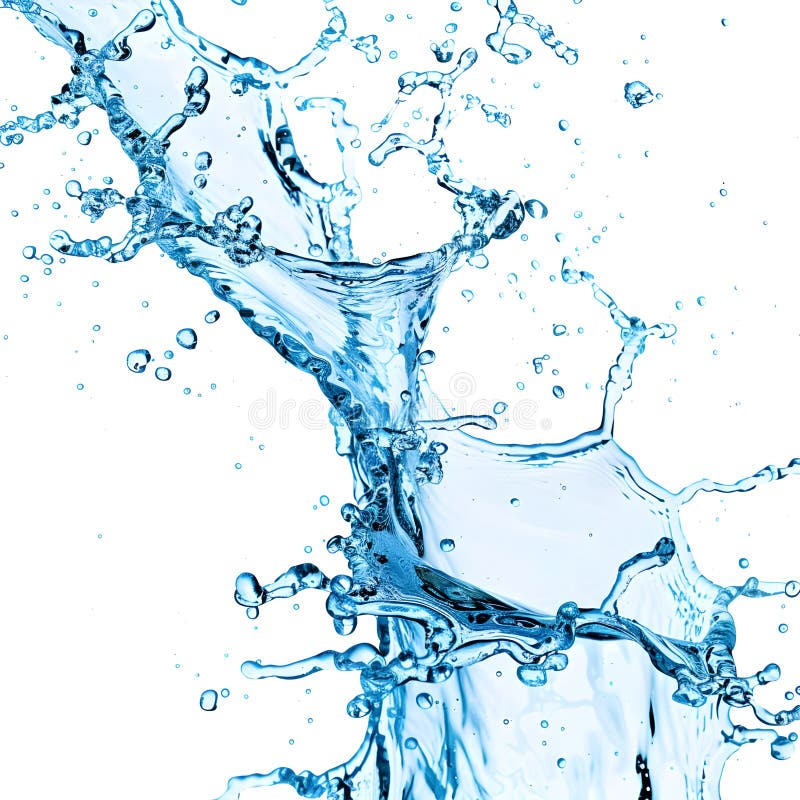 Stream of Clean Water Splashing on White Background Stock Image - Image ...