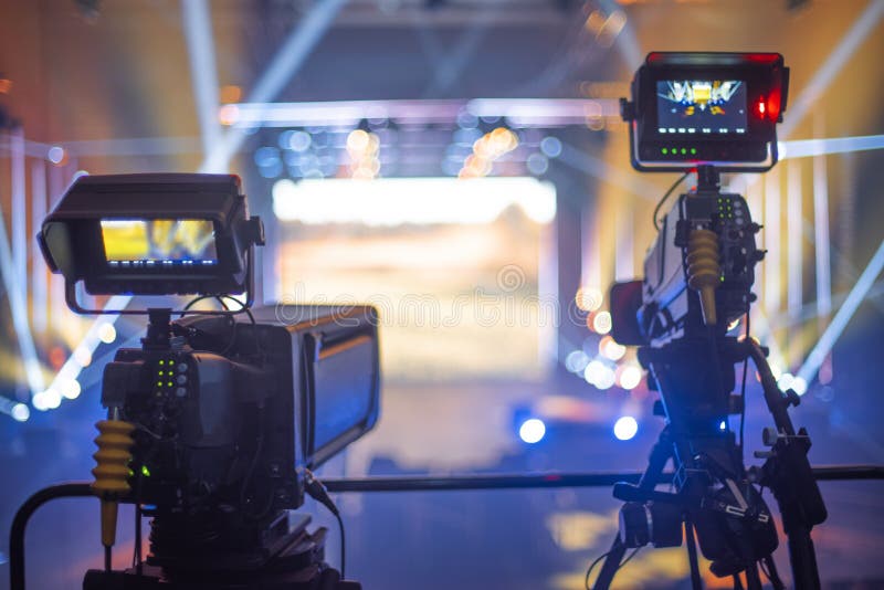 Stream at a Concert in a Hall without Spectators Stock Photo - Image of ...