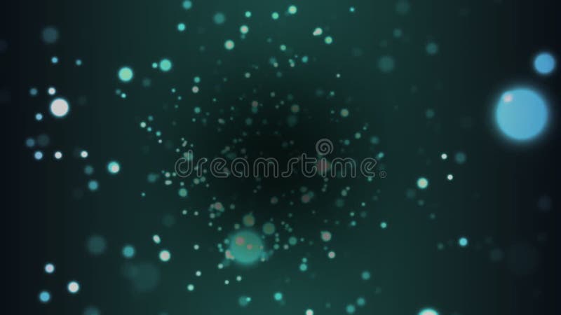 A Stream of Cyan Luminous Particles Rotating in Space. Stock Footage ...