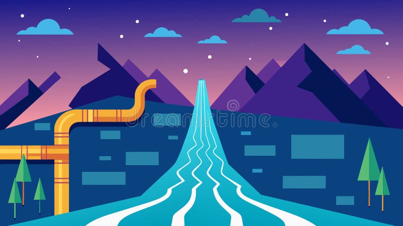 A Stream of Data Flowing through a Digital Valley Symbolizing Smooth ...