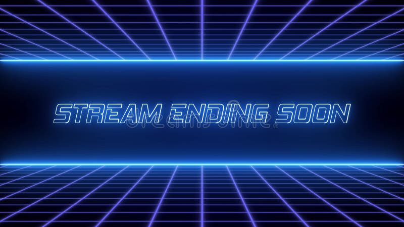 Stream Ending Soon Neon Glow with Grid Seamless Loop Stock Footage ...