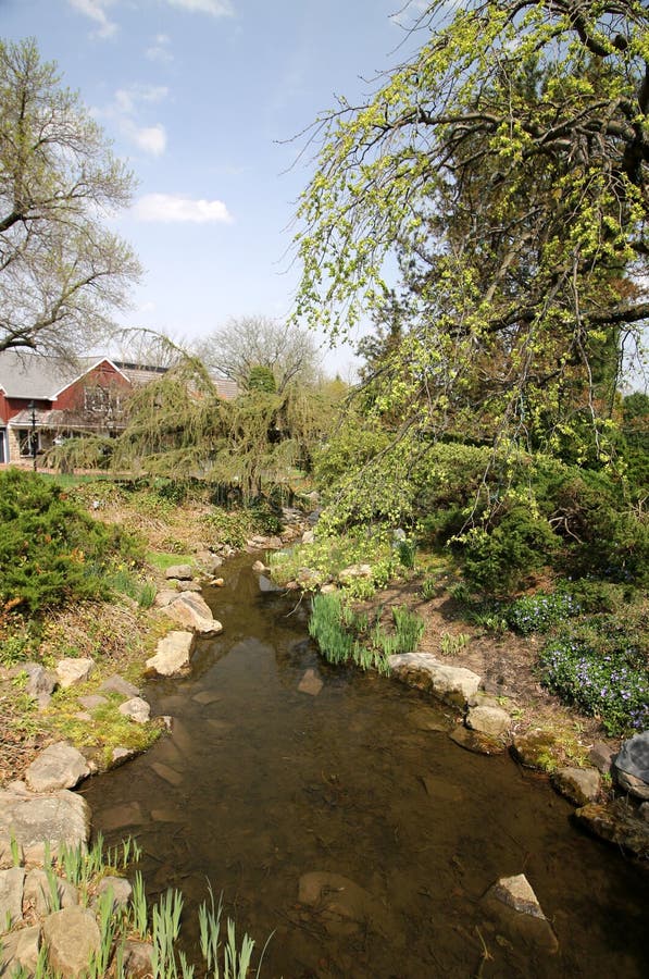 The Stream on this Farm Makes for a Unique Scene. Stock Image - Image ...