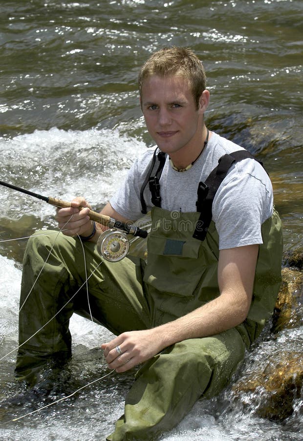 Stream Fishing stock photo. Image of happy, stream, young - 910606