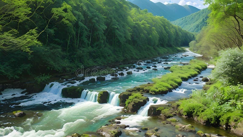 Stream Flow River Flow River Countryside Stream Scenery Stock ...
