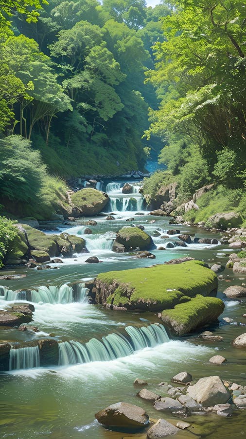 Stream Flow River Flow River Countryside Stream Scenery Stock ...