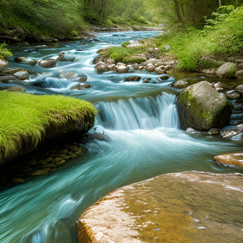 Stream Flow River Flow River Countryside Stream Scenery Stock ...