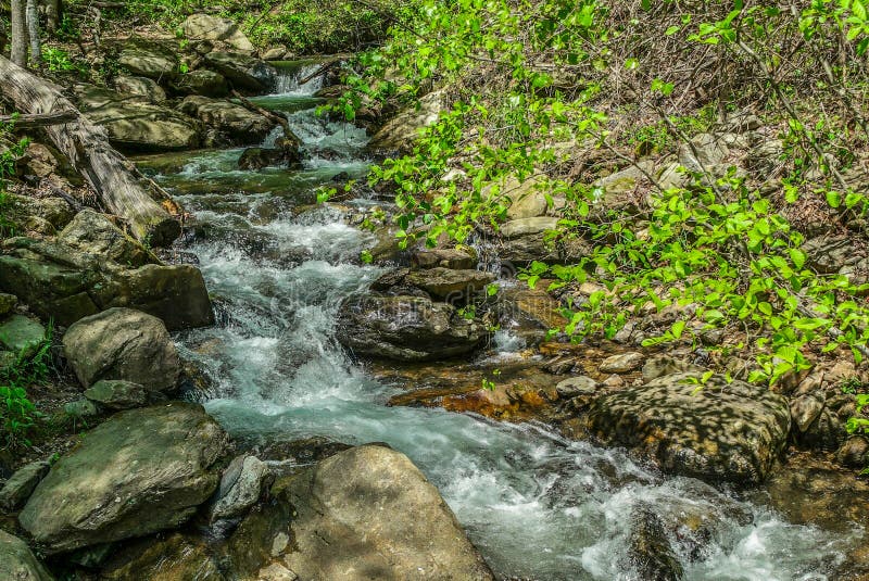 Stream Flowing Down the Mountain Stock Image - Image of rough ...