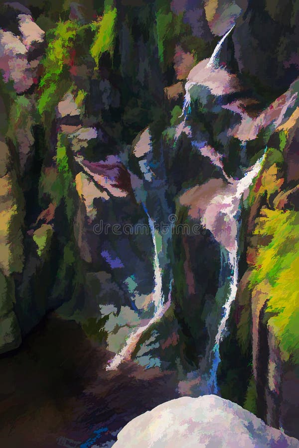 A Stream Flowing Down a Rock Wall Stock Image - Image of canyon ...