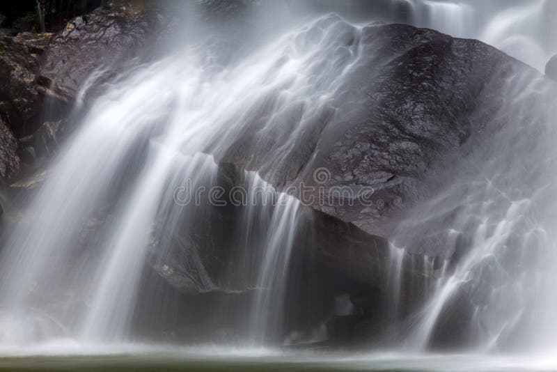 Stream Flowing in Motion Over Rocks Stock Image - Image of freshness ...