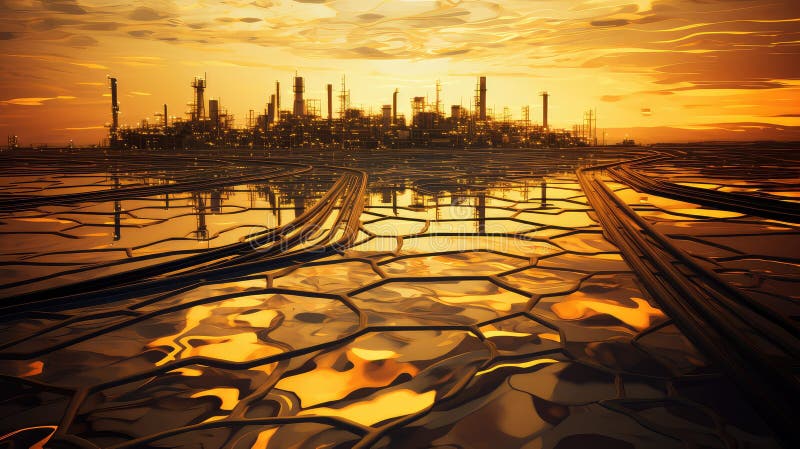 Stream flowing oil stock illustration. Illustration of sunlight - 373602507