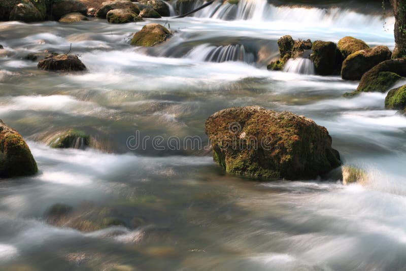 Stream flowing over rocks stock image. Image of flowing - 30702165
