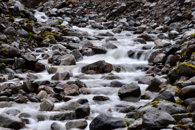 Stream Flowing through Pebbles, Long Exposure Stock Image - Image of ...