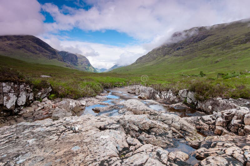 Stream Flowing in a Remote Scottish Glen. Scotland, UK Stock Image ...