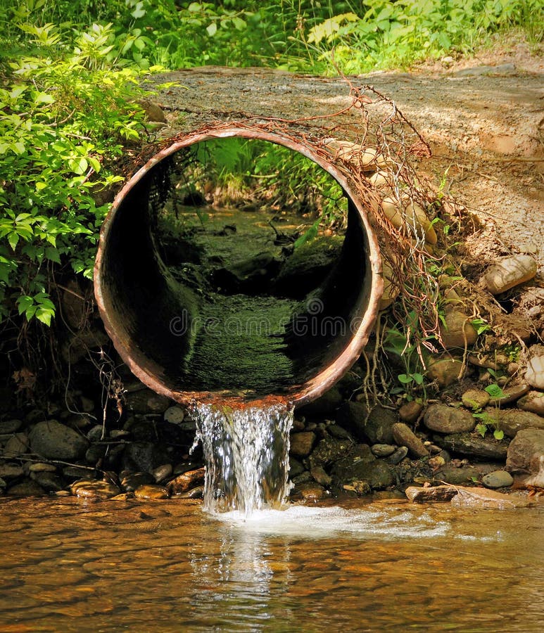 The River Flows Out of the Culvert Stock Photo - Image of background ...