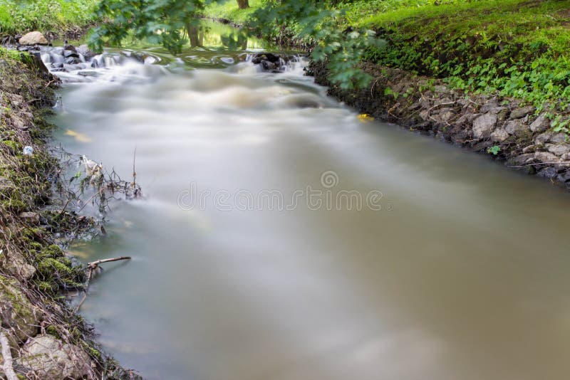 Stream Flowing - Long Exposure Stock Image - Image of light, detail ...