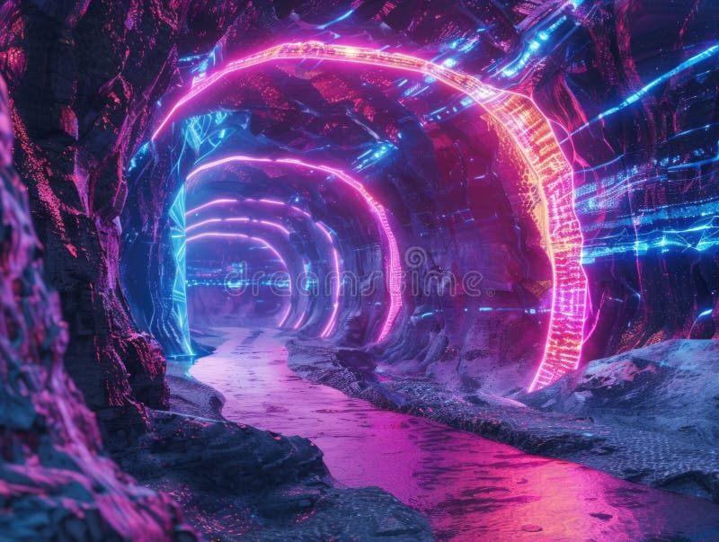 Stream Flowing through Tunnel Stock Image - Image of stream, water ...