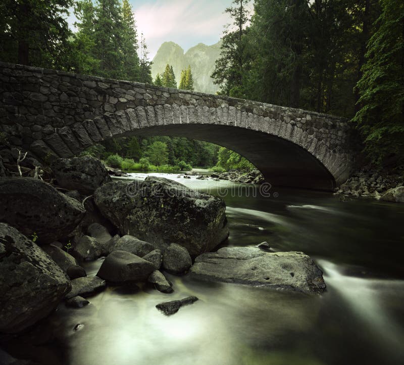 Stream Flowing in Yosemite National Park Stock Photo - Image of clouds ...
