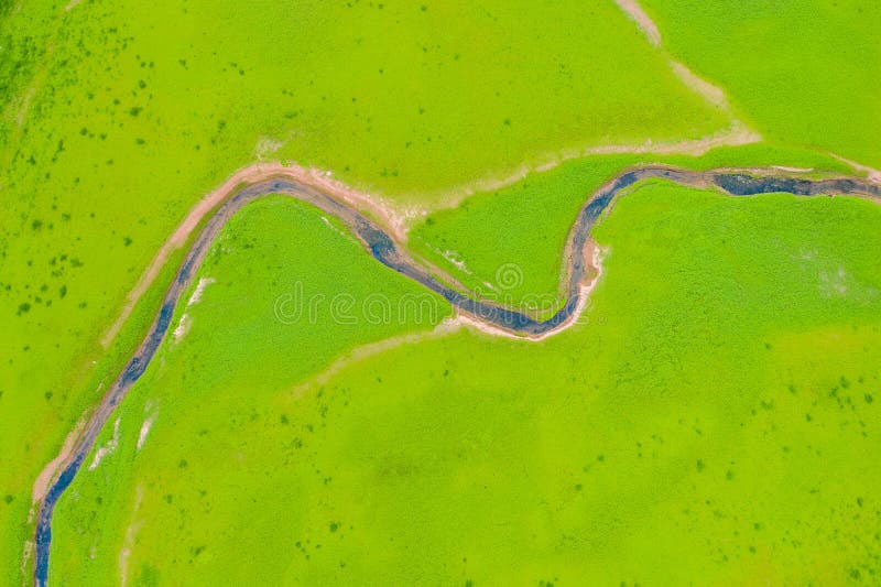 Stream through Grassy Field Stock Photo - Image of stream, fields: 78487732