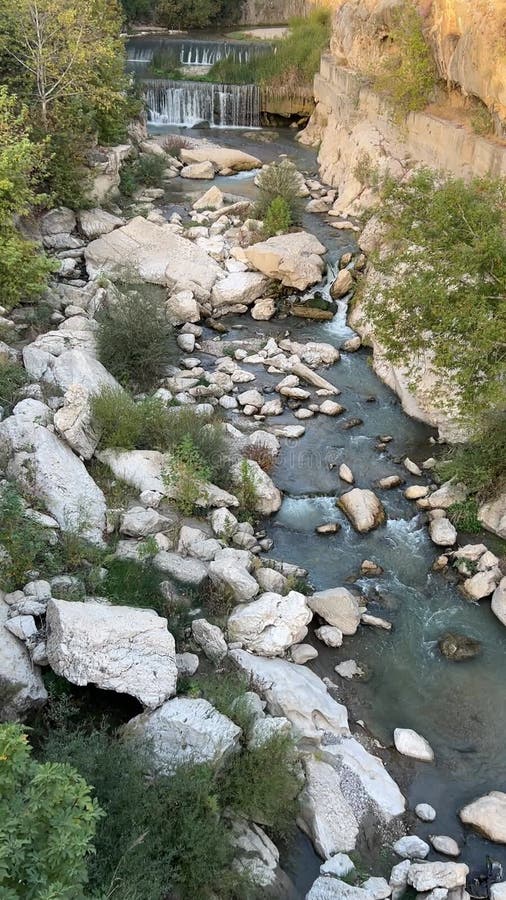 Stream flows in the valley stock footage. Video of natural - 367661554