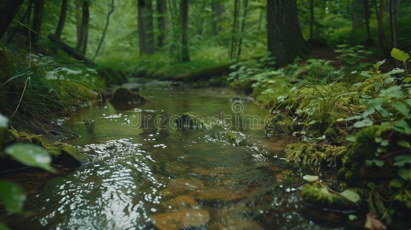 A stream in a forest stock photo. Image of wilderness - 328390564