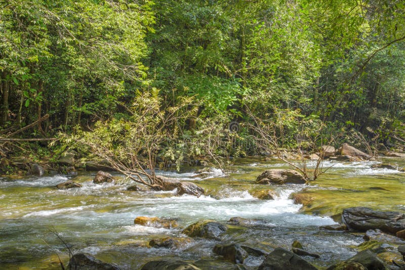 A Rill Stream Flowing through the Hills Stock Image - Image of clouds ...
