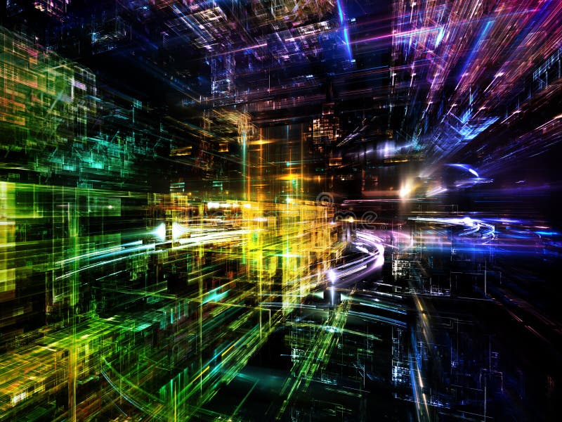 Stream of Fractal Dimensions Stock Image - Image of industrial, crystal ...