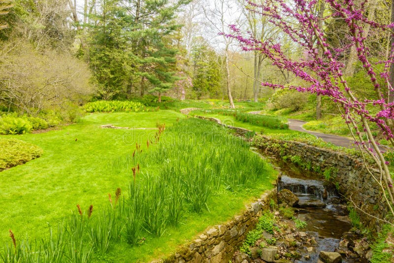 Stream in garden stock photo. Image of gardens, chanticlee - 80099926