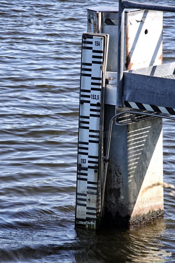 Stream Gauge Scale in a River Stock Photo - Image of river, scale ...
