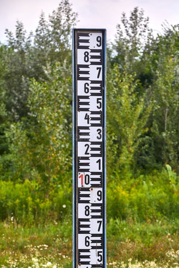 Stream Gauge Scale in a River Stock Image - Image of measuring ...