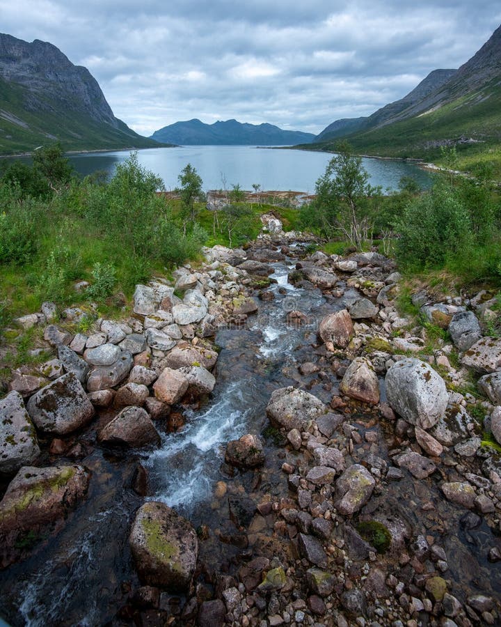 Stream through Grassy Field Stock Photo - Image of stream, fields: 78487732