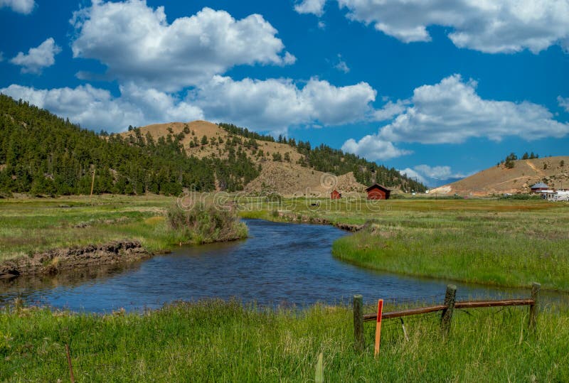 Stream in a Green Pasture stock photo. Image of beauty - 178290078