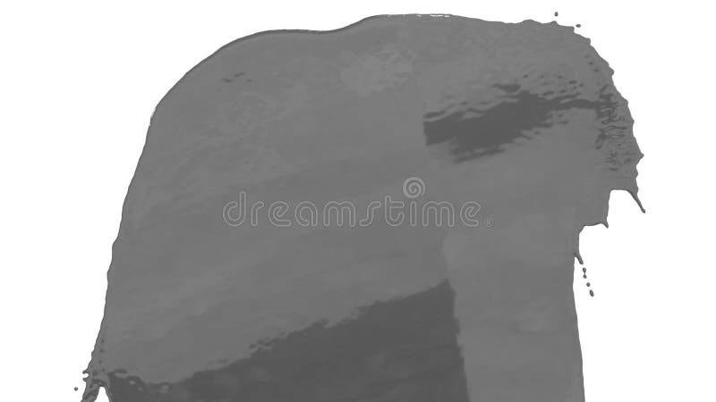 Stream of Grey Paint Falling on White Background - Screen and Dripping ...