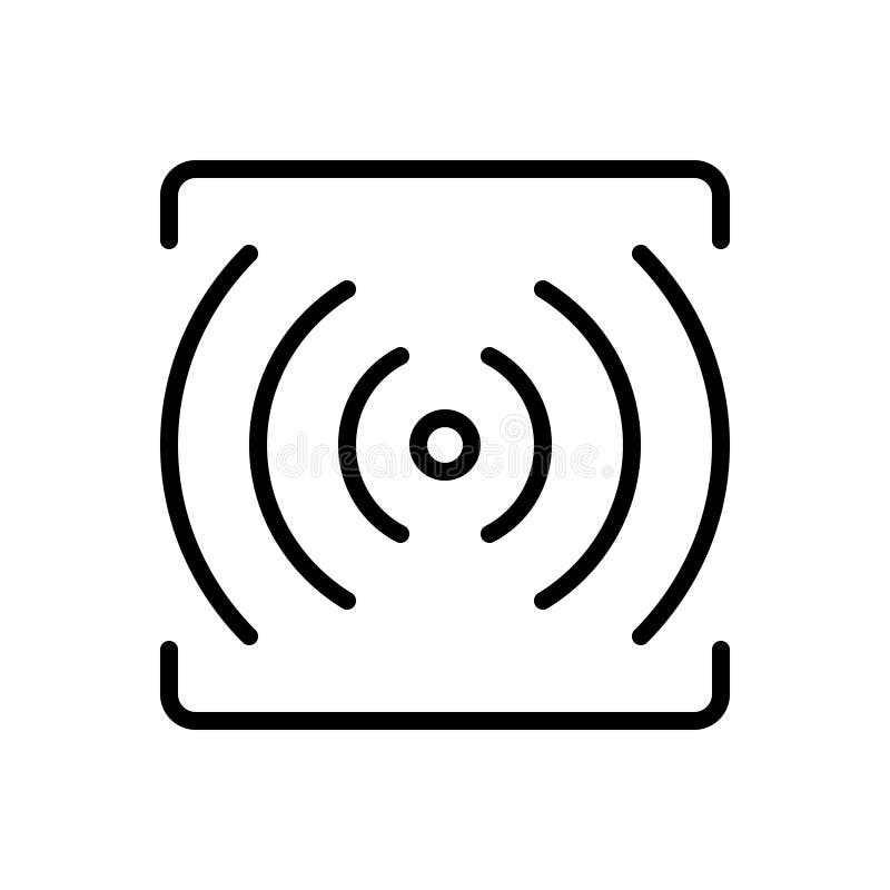Black Line Icon for Stream, Sound and Volume Stock Vector ...