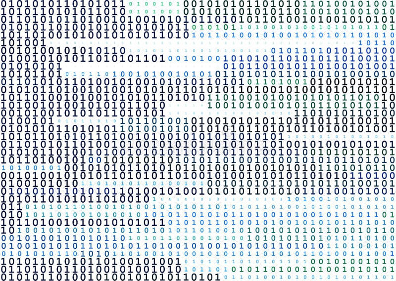 Stream Line Binary Code Black and White Background with Two Binary ...