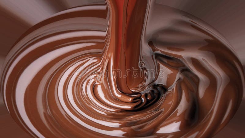 Liquid Chocolate Flows Down. a Wavy Abstraction Depicting a Flowing ...