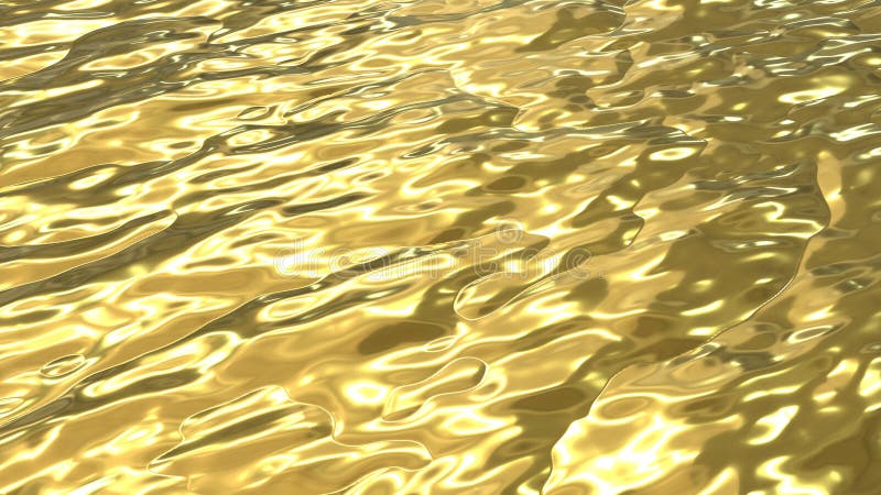 A Stream of Liquid Gold. Yellow Background with a Flowing Golden River ...