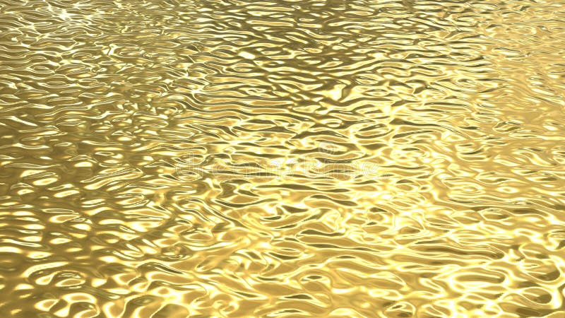 A Stream of Liquid Gold. Yellow Background with Flowing Golden Waves ...