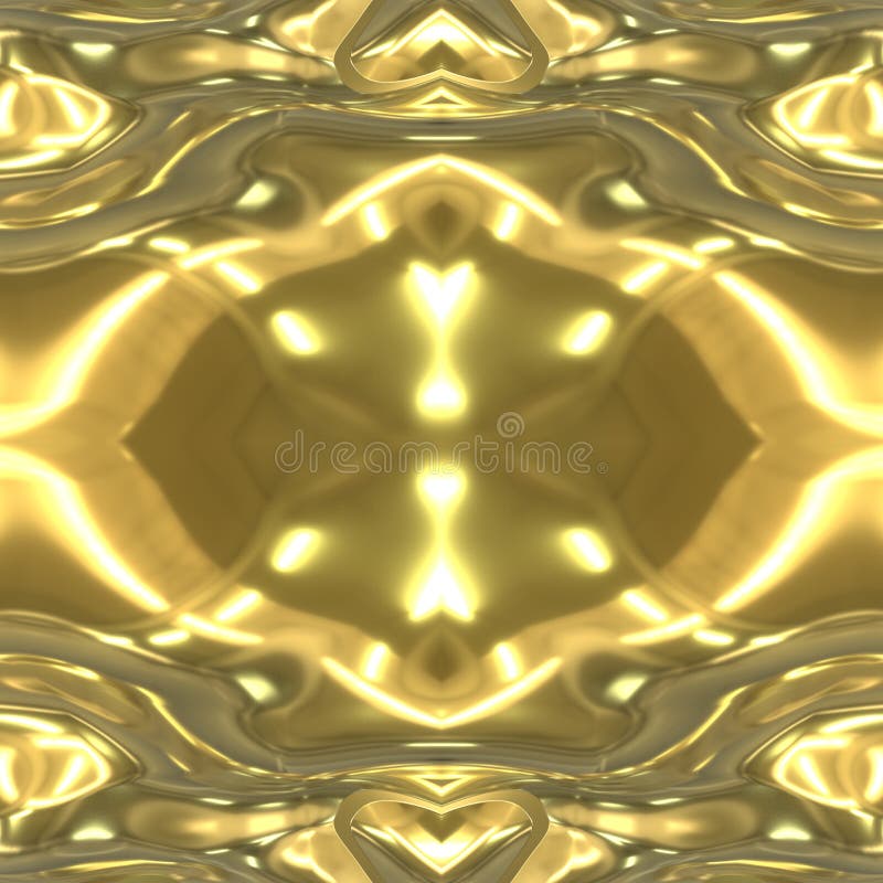 A Stream of Liquid Gold. Yellow Seamless Mirror Background with Golden ...