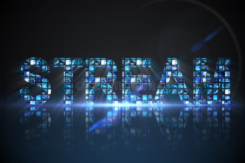 Stream Made of Digital Screens in Blue Stock Illustration ...