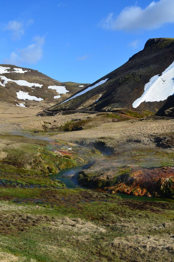 Stream Mixing with a Hot Spring in Iceland Stock Photo - Image of ...
