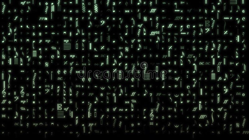 Stream of Music Marks and Symbols, Sheet Music, Notes Stock Footage ...