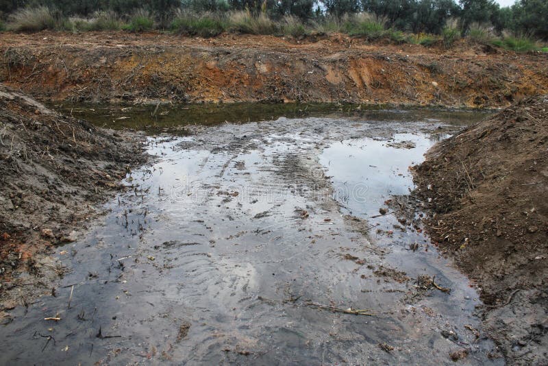 Surface Covered with Mud after Stream Overflow Stock Photo - Image of ...