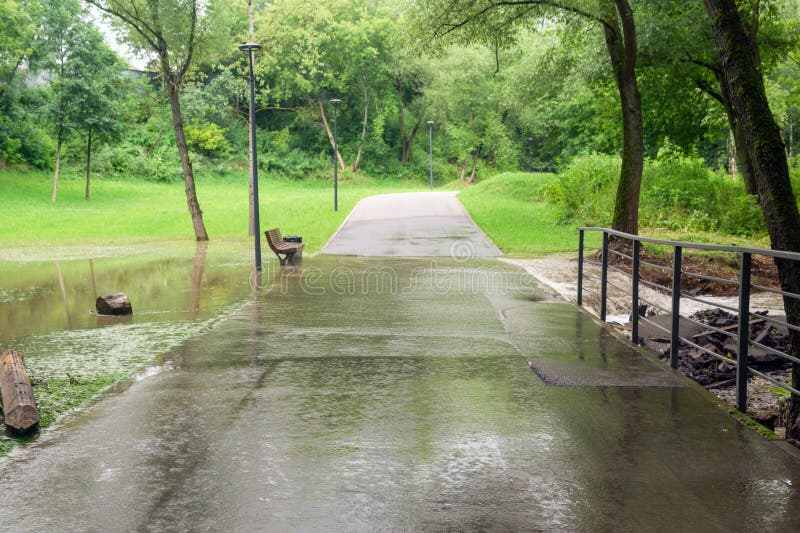Stream Overflowed Its Banks and Flowed Across the Path during the Flood ...