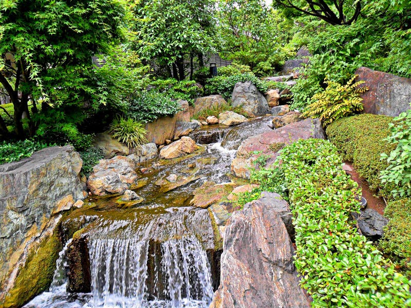 Stream in a park in Japan stock photo. Image of outdoor - 196660310