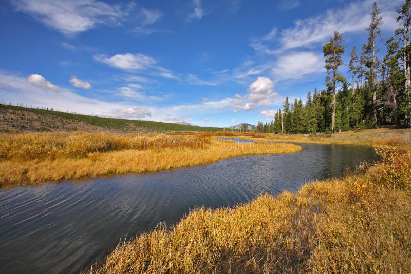Prairie Stream stock photo. Image of clouds, land, countryside - 16431112