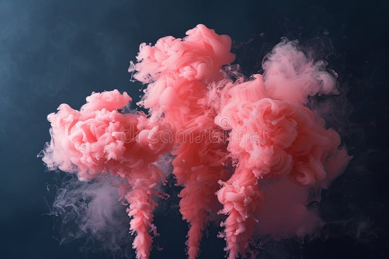 Stream of Pink Smoke on a Dark Background, Abstract Wallpaper Bright ...