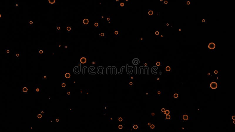 Stream of Point Molecules on Black Background. Design. Rising Dots in ...