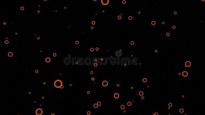 Stream of Point Molecules on Black Background. Design. Rising Dots in ...
